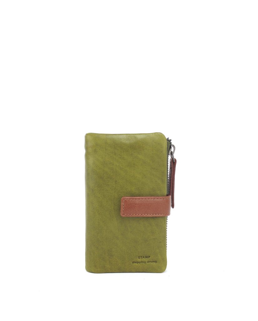 🔥 Cartera mediana de mujer en piel lavada ST32004 Chara verde ...